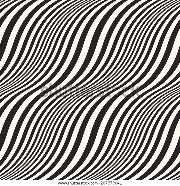 Abstract Wavy Striped Seamless Pattern Stock Illustration 207779641