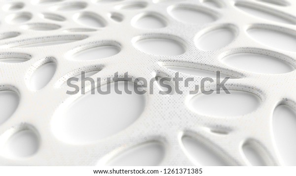 Abstract White Background Bionic Shape Surface Stock Illustration ...