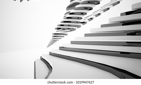 Abstract White Black Parametric Interior Window Stock Illustration ...