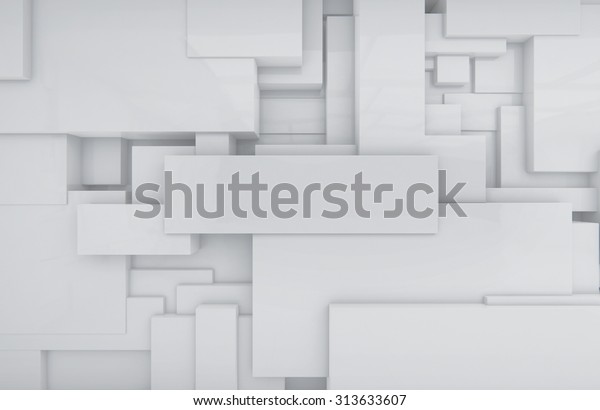 Abstract White Block Background 3d Render Stock Illustration 313633607 ...