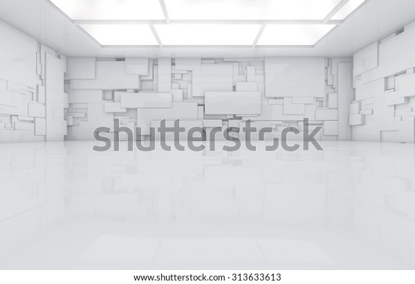 Abstract White Block Background 3d Render Stock Illustration 313633613 ...