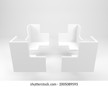 Abstract White Geometric Object Shape Corners Stock Illustration ...