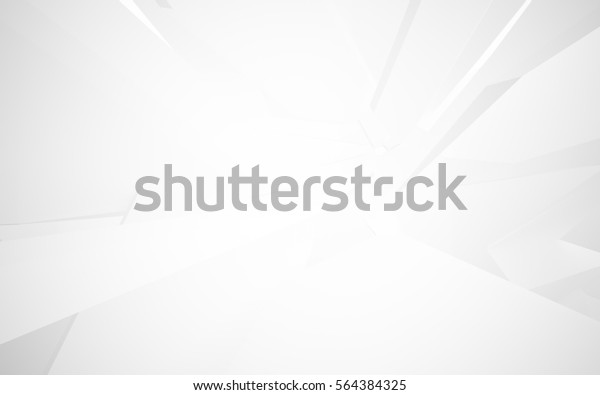 Abstract white interior highlights future. Architectural background. 3D ...