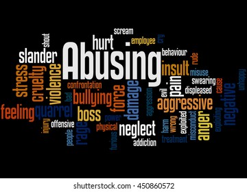 Abusing Word Cloud Concept On White: ภาพประกอบสต็อก 450860572 ...