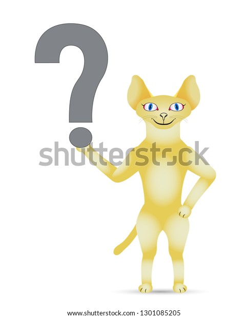 Abyssinian Cat Question Mark Stock Illustration 1301085205 | Shutterstock