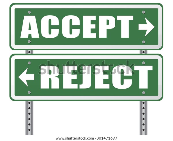 Accept Reject Approve Decline Refuse Offer Stock Illustration 301471697