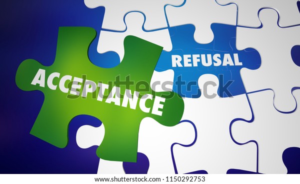Acceptance Vs Refusal Approved Approval Puzzle Stock Illustration ...
