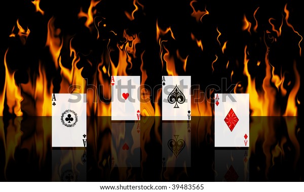 Aces Fire Background Reflected On Floor Stock Illustration 39483565 ...