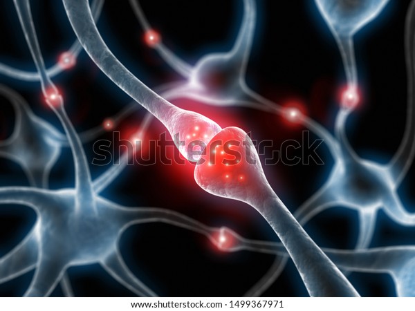 Active Nerve Cell Synapses 3d Illustration Stock Illustration 1499367971