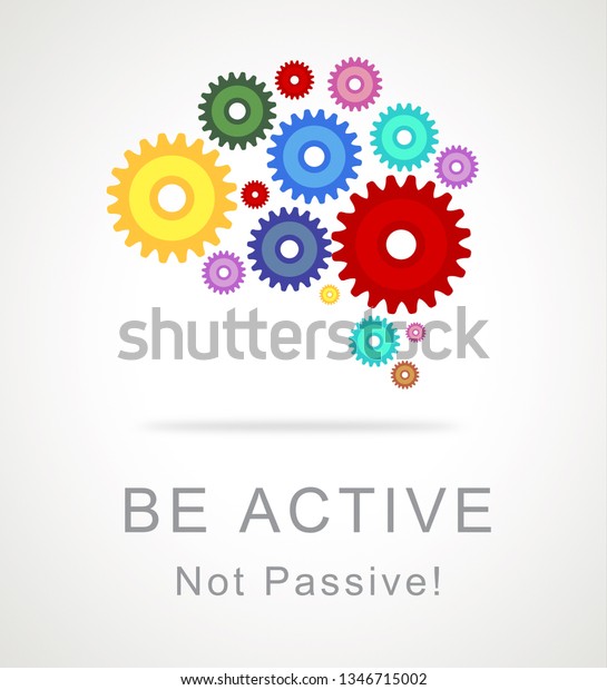 Active Versus Passive Icons Represent Proactive Stock Illustration ...