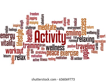 Activity Word Cloud Concept On White Stock Illustration 636069773 ...