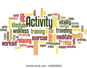 Activity Word Cloud Concept On White Stock Illustration 636069818 ...