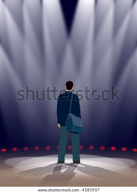 Actor Standing On Stage Stock Illustration 4185937