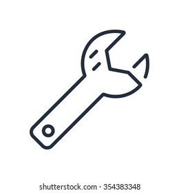 Adjustable Spanner Icon Stock Vector (Royalty Free) 351342227 ...
