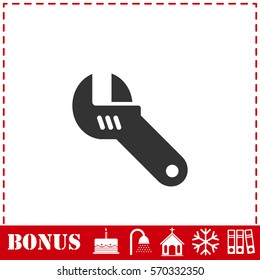 Adjustable Wrench Icon Flat Illustration Isolated Stock Vector (Royalty ...