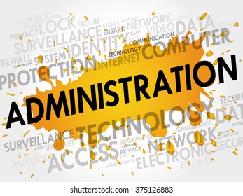 Administration Word Cloud Security Concept: vector de stock (libre de ...