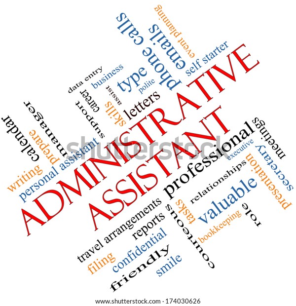 Administrative Assistant Word Cloud Concept angled with great terms ...