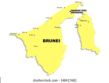 Administrative Map Brunei Stock Illustration 148417682 | Shutterstock