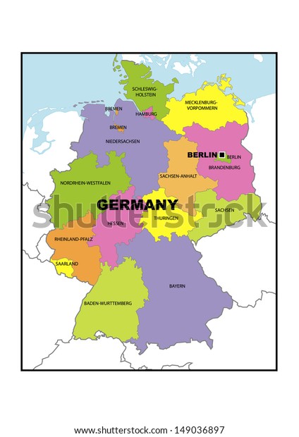 Administrative Map Germany Stock Illustration 149036897 | Shutterstock Administrative Map Germany Stock Illustration 149036897 | Shutterstock