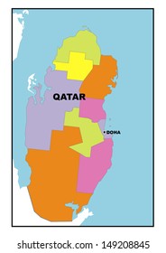 Administrative Map Qatar Stock Illustration 149208845 | Shutterstock
