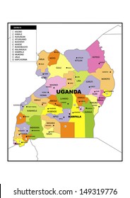 Administrative Map Uganda Stock Illustration 149319776 | Shutterstock
