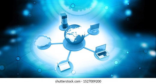 Advanced Computer Networks Abstract Background 3d Stock Illustration ...