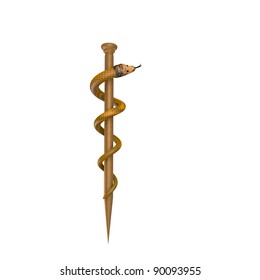 Official Caduceus Medicine Rod Asclepius Bronze Stock Illustration ...