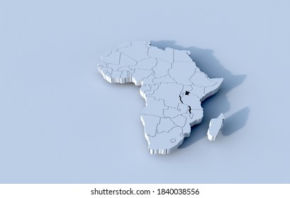 Africa 3D Map Rendering Concept Art: Stockillustration 1840038556 ...
