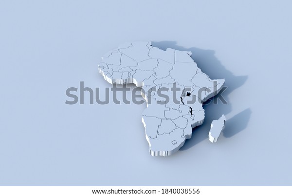 Africa 3d Map Render Concept Art Stock Illustration 1840038556 ...