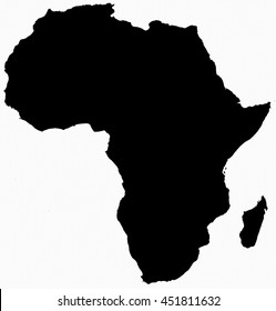 Africa Black Solid Map Stock Illustration 451811632 | Shutterstock