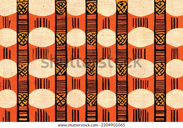 African Inspired Pattern Circles Lines Stock Illustration 2204901065 ...