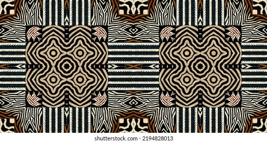 African Kente Cloth Patchwork Effect Border Stock Illustration ...