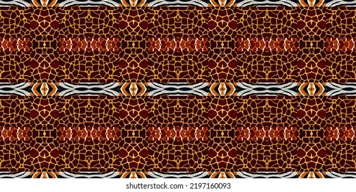 African Kente Cloth Patchwork Effect Border Stock Illustration ...