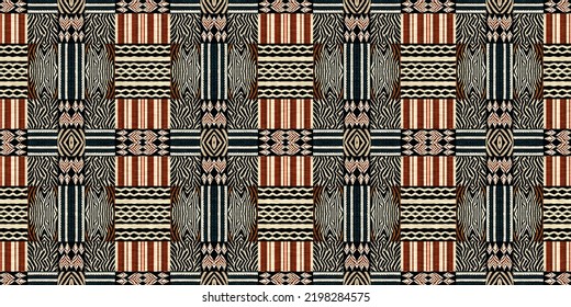 African Kente Cloth Patchwork Effect Border Stock Illustration ...