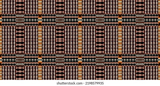 African Kente Cloth Patchwork Effect Border Stock Illustration ...