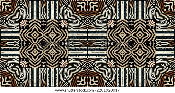 African Kente Cloth Patchwork Effect Border Stock Illustration ...
