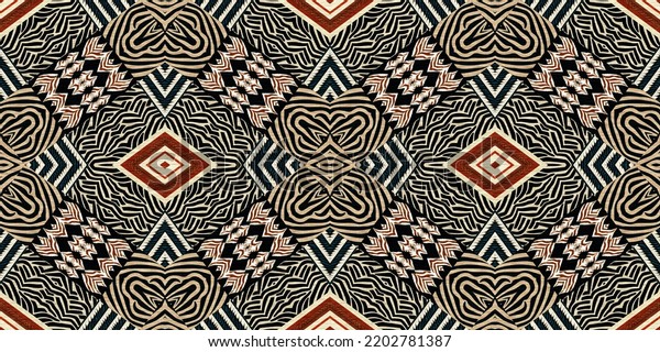 African Kente Cloth Patchwork Effect Border Stock Illustration ...