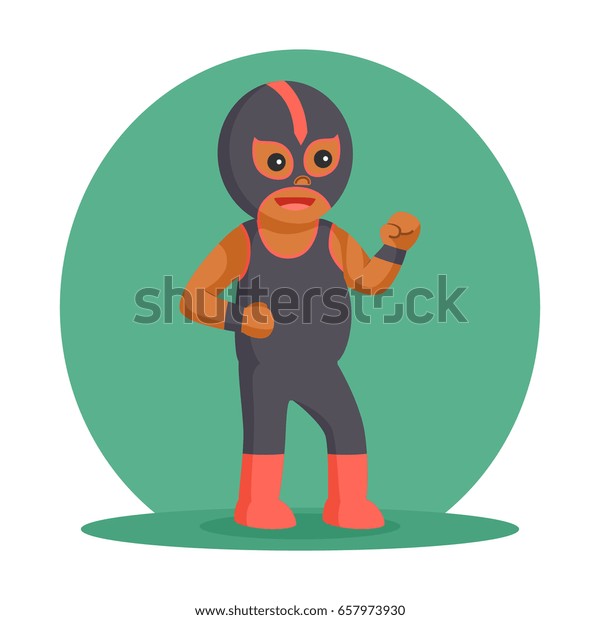African Lucha Libre Fighting Pose Stock Illustration 657973930 ...