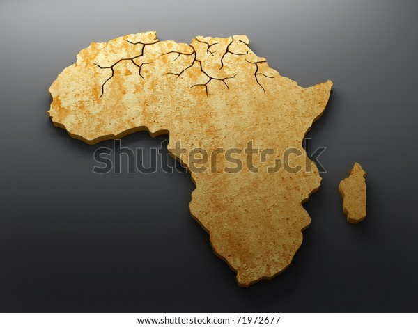 African Map Crack Represent State Crisis Stock Illustration 71972677 ...