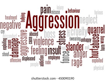 Aggression Word Cloud Concept On White Stock Illustration 450090190 ...