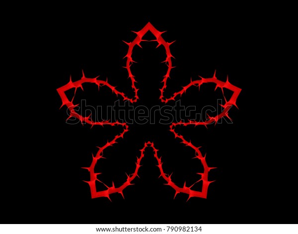 Aggressive Abstract Red Flower Five Petals Stock Illustration 790982134 ...
