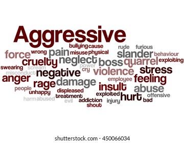 Aggressive Word Cloud Concept On White Stock Illustration 450066034 ...