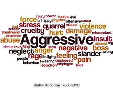 Aggressive Word Cloud Concept On White Stock Illustration 450066037 ...
