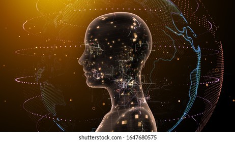 Ai Artificial Intelligence Digital Network Computer Stock Illustration ...