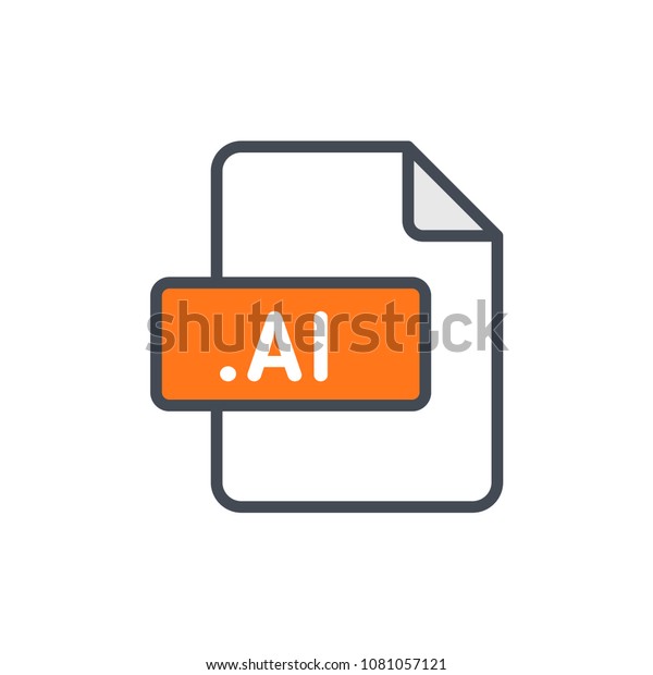 Ai File Format Document Type Colored Stock Illustration 1081057121