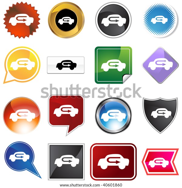 Air Recirculation Icon Set Isolated On Stock Illustration 40601860 ...