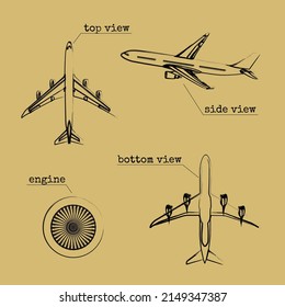 1,273 Airplane drawing side view Stock Illustrations, Images & Vectors ...