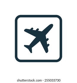 Airplane Icon Rounded Squares Button On Stock Illustration 255033730 ...