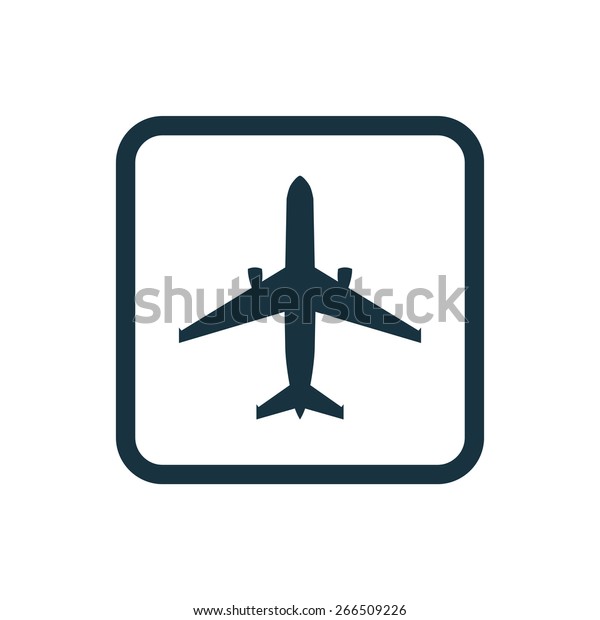 Airplane Icon Rounded Squares Button On Stock Illustration 266509226