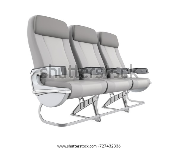 Airplane Seats Isolated. 3D rendering
